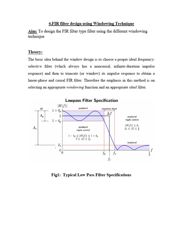 EX4 Windowing Tech FIR | PDF