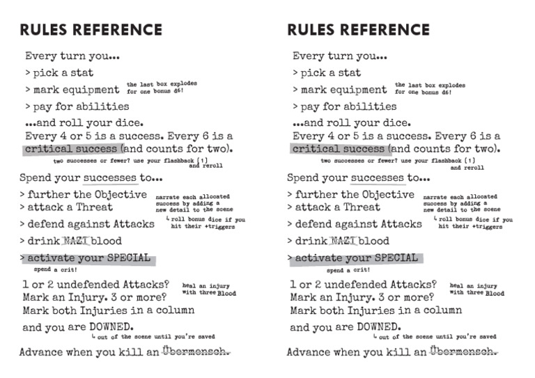 Eat the Reich RPG Rules Overview | PDF