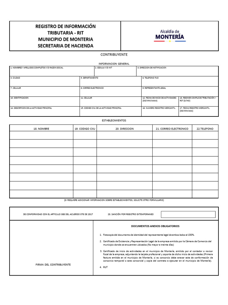 Registro de Información Tributaria-rit | PDF | Documento de identidad
