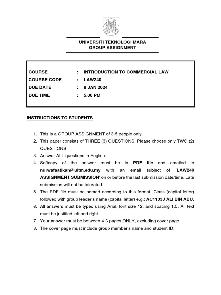 Group Assignment Law240 | PDF | Sharia | Justice