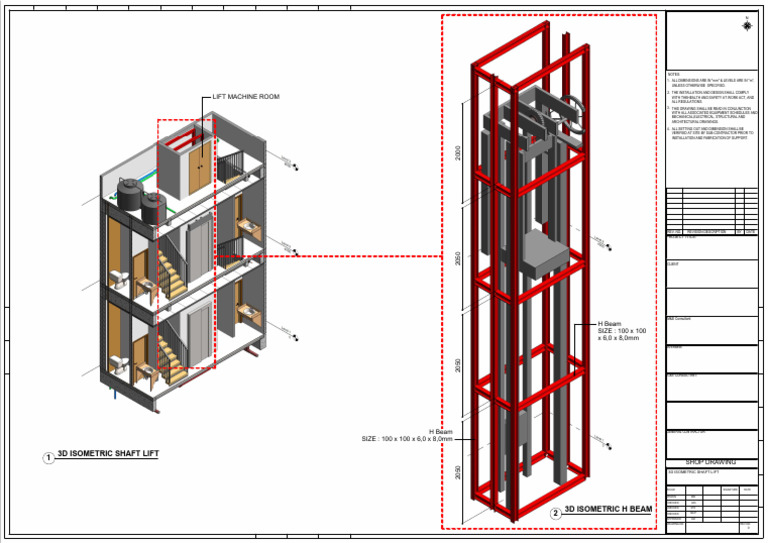 3D ISOMETRIC STRUCTURE LIFT SUPPORT | PDF | Civil Engineering | Engineering