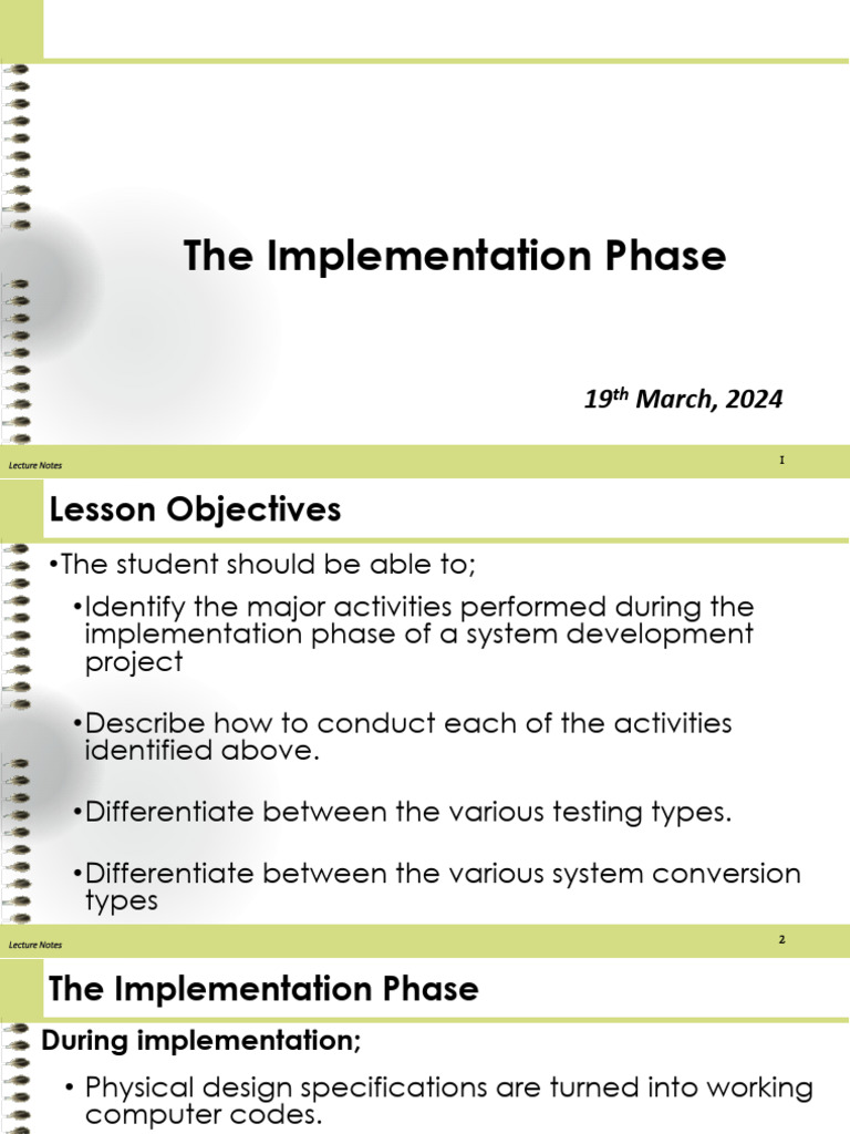 SAD Lecture 8 - Implementation Phase | PDF | Software Testing ...