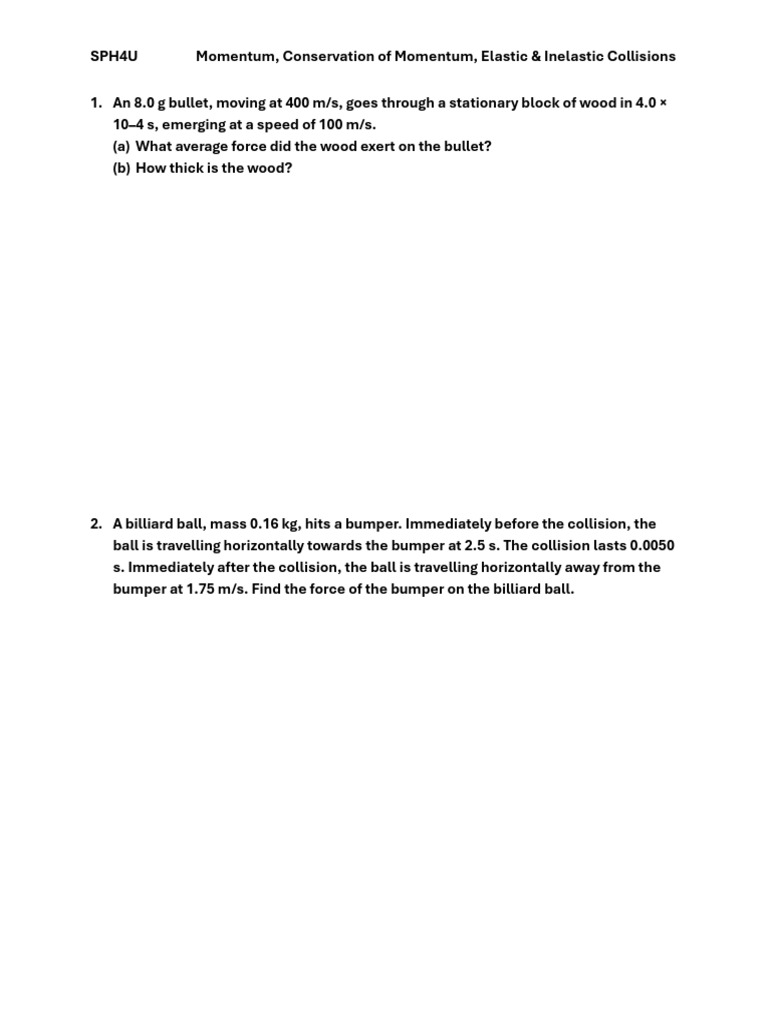 Momentum Test | Download Free PDF | Collision | Momentum
