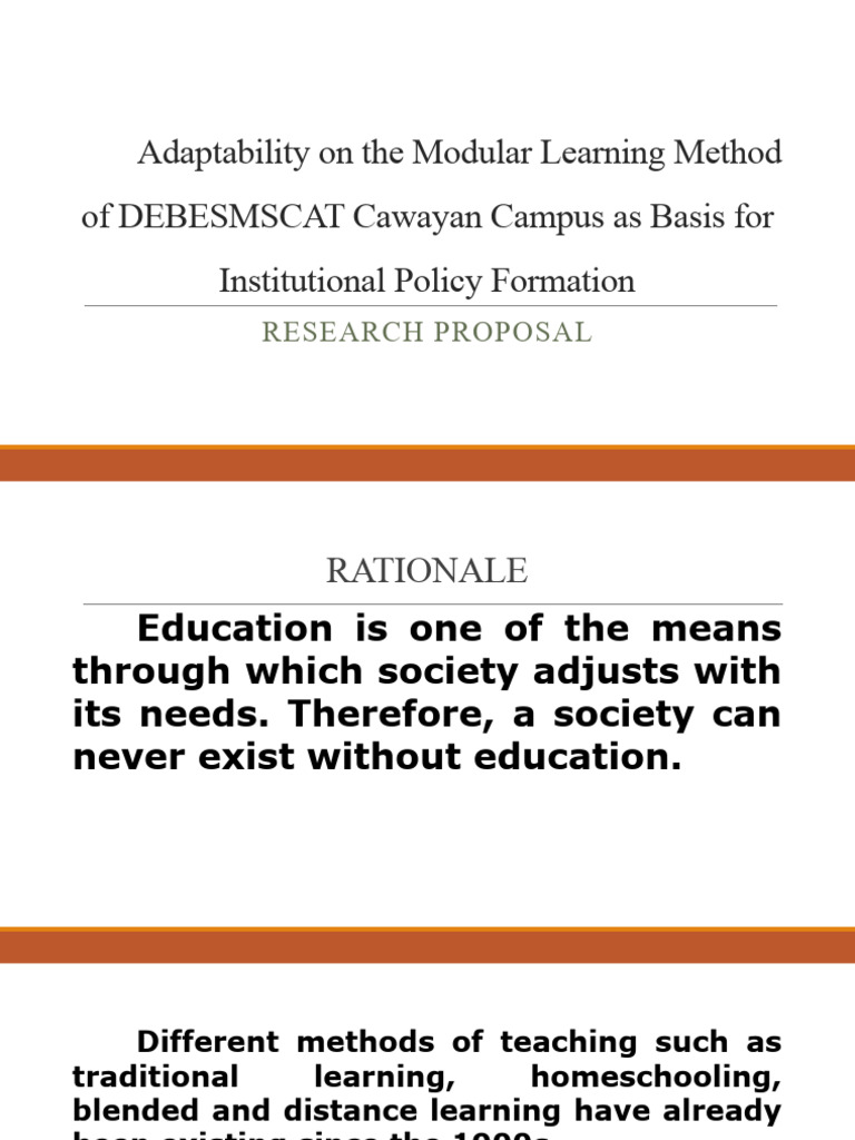 Adaptability On Modular Learning Method Pdf Constructivism
