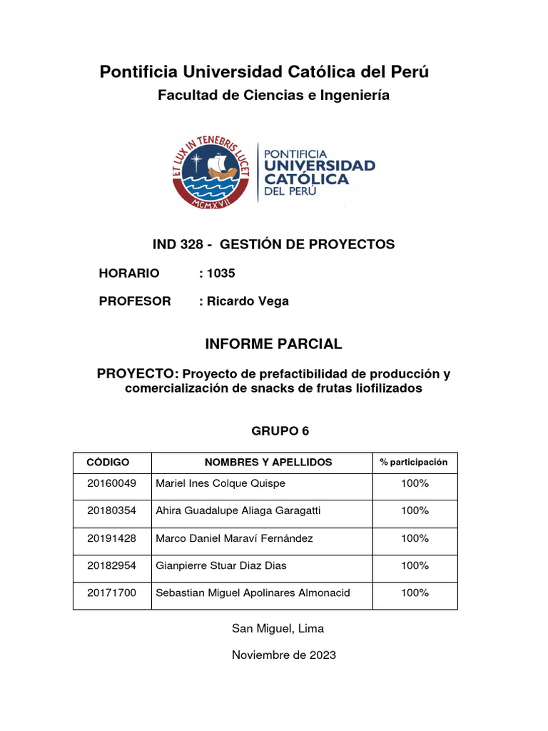 Informe Final - Gestión de Proyectos | Descargar gratis PDF | Marketing | Calidad (comercial)