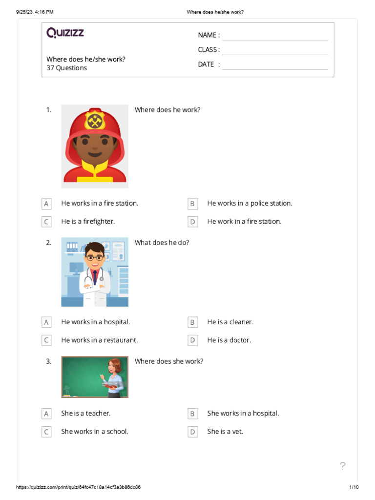 Where Does He - She Work - G4 | PDF