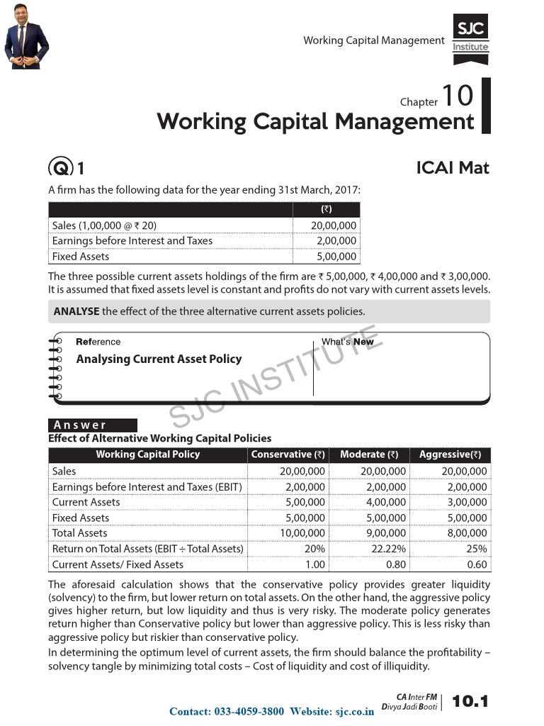 Working Capital Management (Divya Jadi Booti) | Download Free PDF | Working Capital | Expense