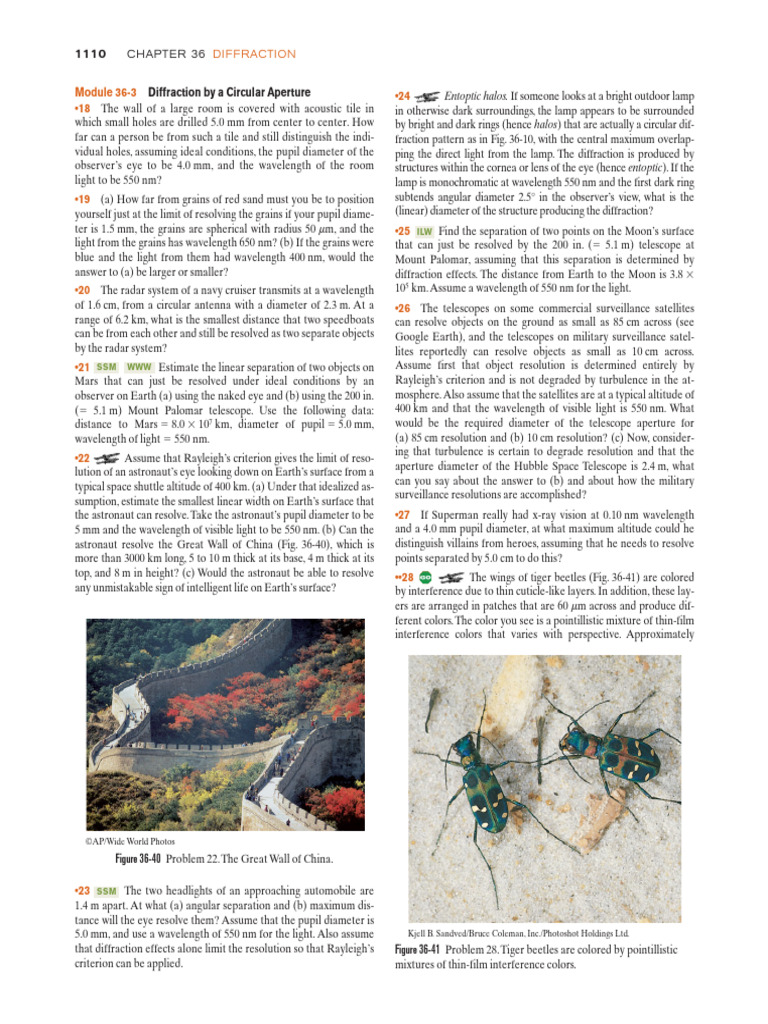 Understanding Diffraction and Resolution | PDF | Diffraction | Angular Resolution