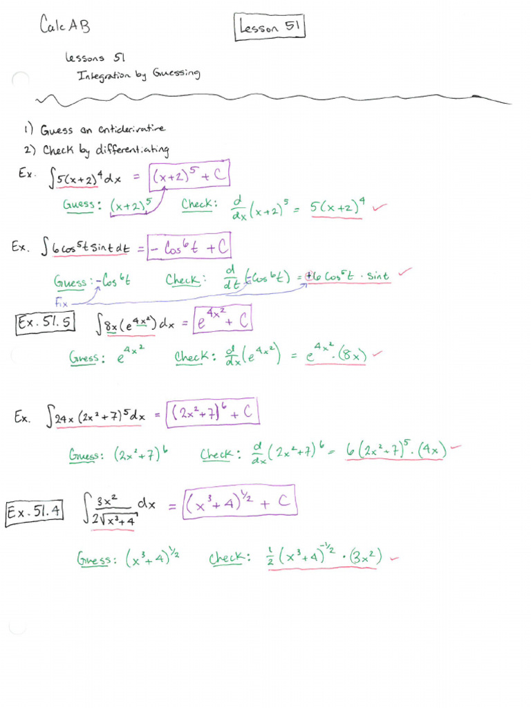 Calc AB Lessons 51-57 Notes | PDF