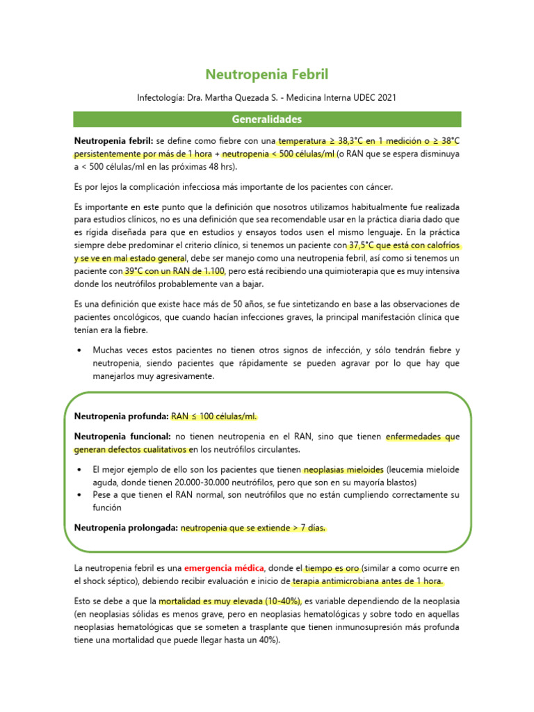 Neutropenia Febril | PDF | Cáncer | Leucemia
