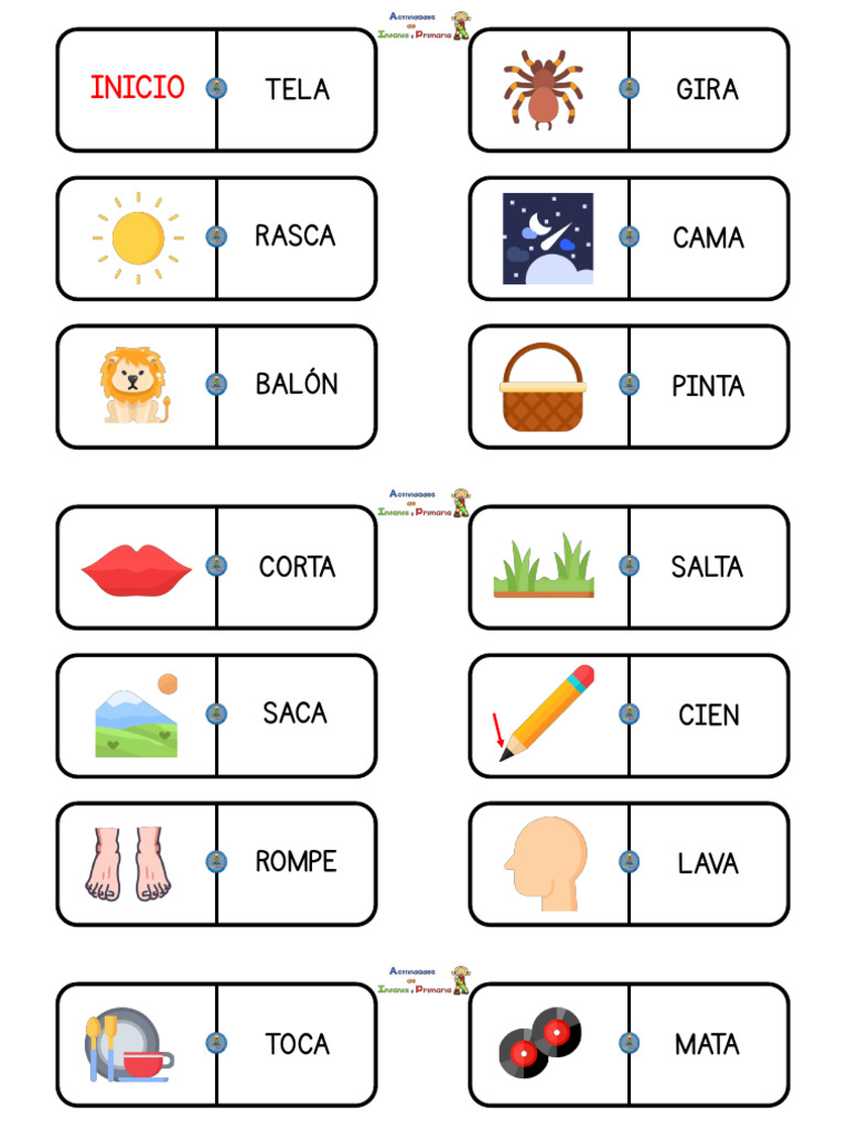 Dominó de Palabras Compuestas para Niños | PDF | Cocina, comidas y vino