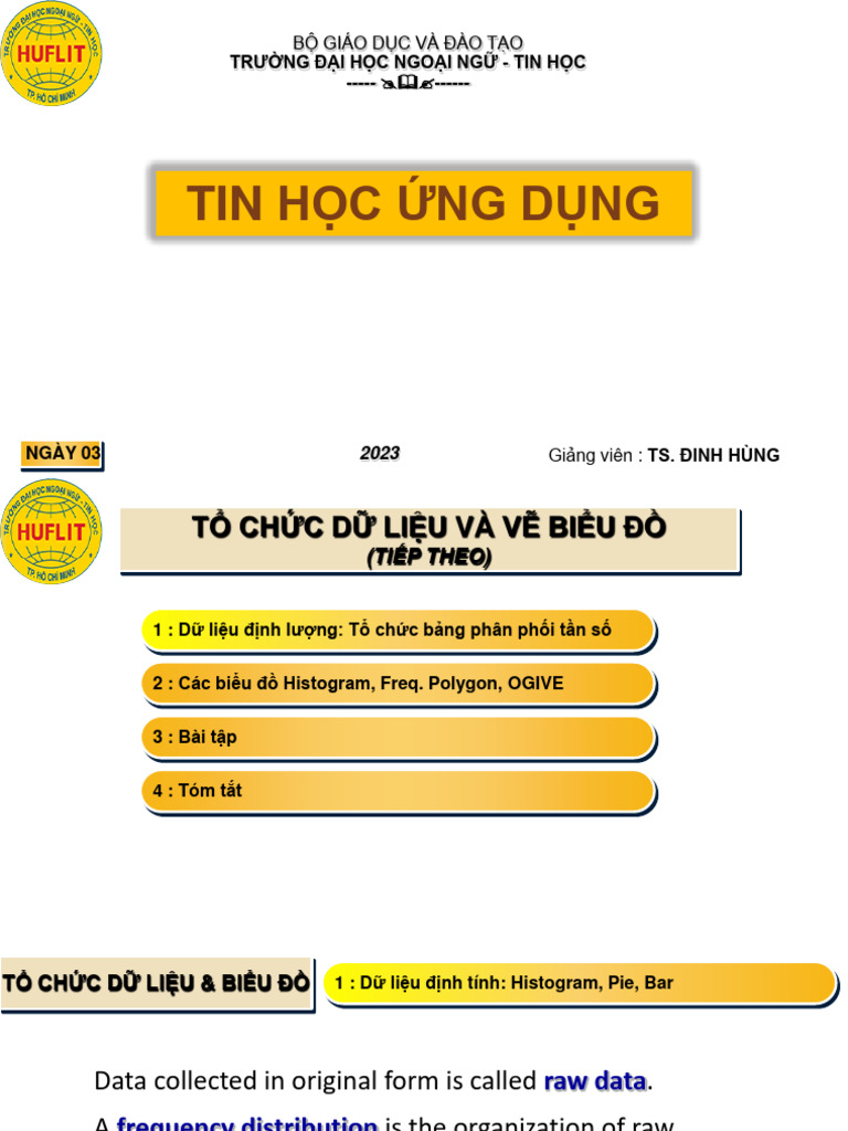 THUD - Chapter02 - Frequency Distributions and Graphs - Ly Thuyet - 2023 - Day 03 | PDF