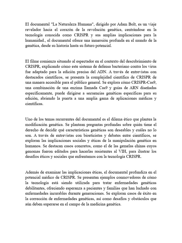 CRISPR: Ética y Futuro Genético | PDF | Crispr | Ingeniería genética