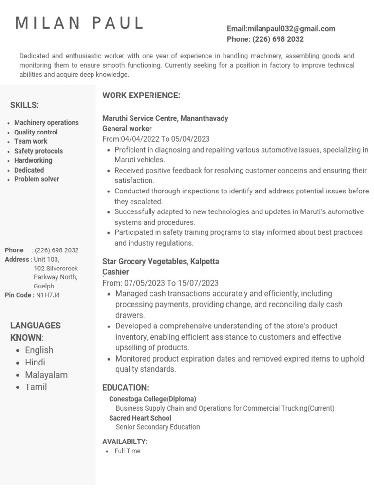 Minimalist White and Grey Professional Resume | PDF | Business