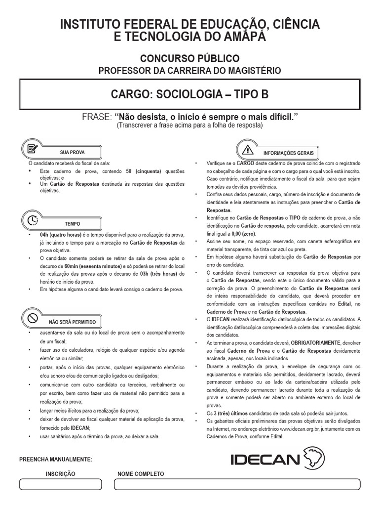 Prova Idecan | PDF | Pedagogia | Aprendizado Prova Idecan | PDF | Pedagogia | Aprendizado