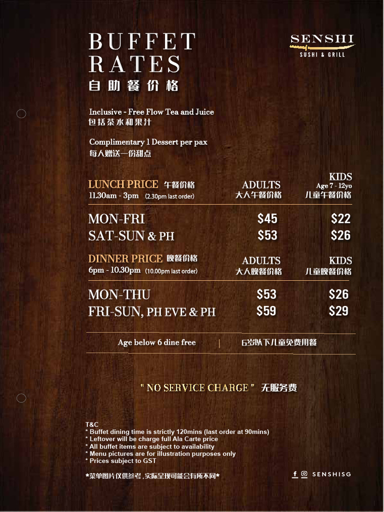 Buffet Menu 2 Jan 2024 | PDF | Sushi | Asian Cuisine