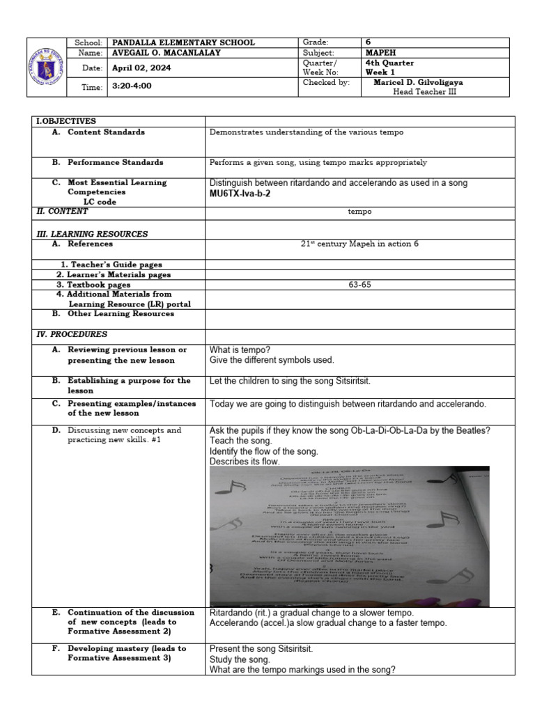 MPH-q4-w1 | PDF | Learning | Teachers