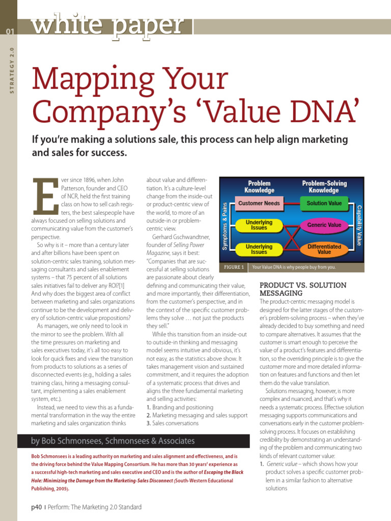 Mapping Your Companies Value DNA | PDF | Sales | Marketing