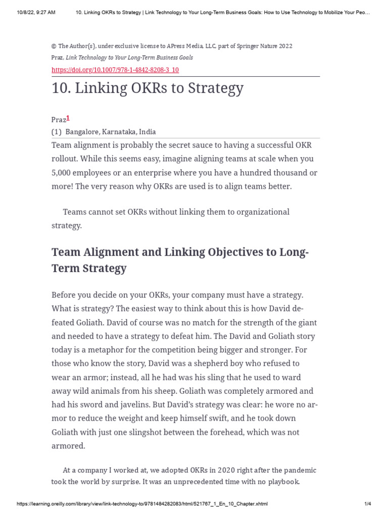 CHAPTER 10 Link Tech To Long Term Business Goals | PDF | Goliath | Business