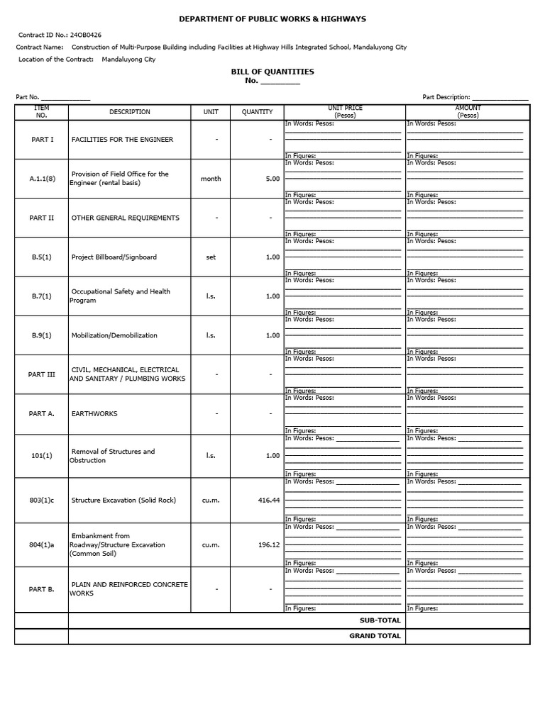 Boq 24ob0426 | PDF | Structural Engineering | Building Engineering