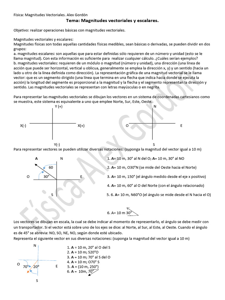 Ejercicios de Magnitudes Vectoriales | PDF | Vector Euclidiano | Álgebra