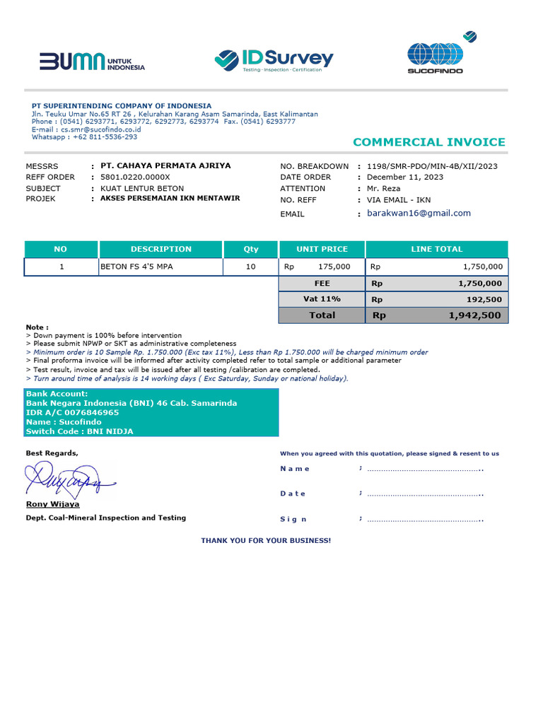 1198 - Pt. Cahaya Permata Ajriya - Kuat Lentur Beton 3 SPL (Paket Akses Persemaian Ikn Mentawir ...