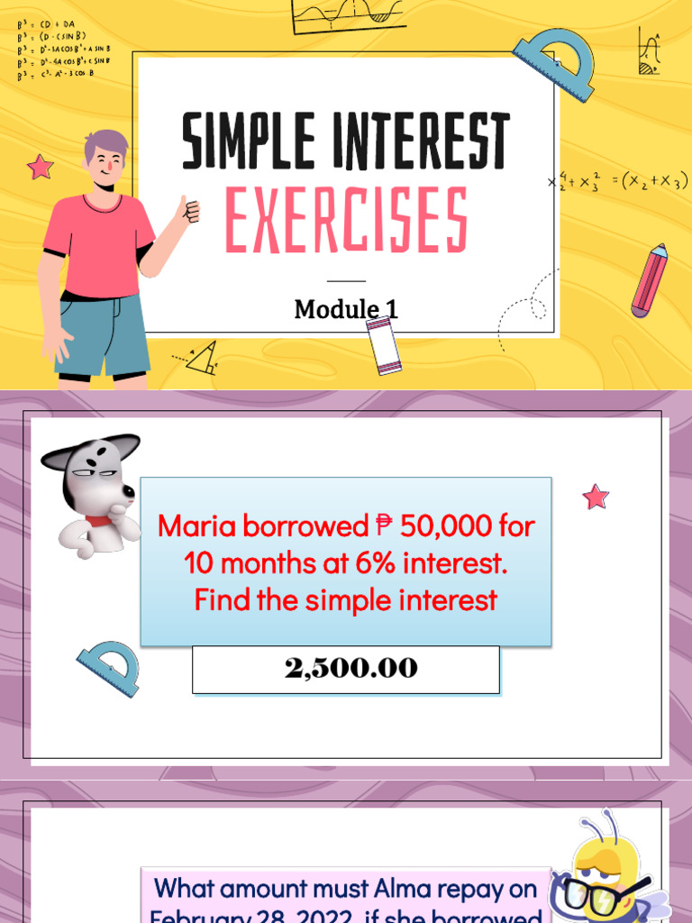 Module 1 SIMPLE INTEREST Exercises | PDF | Business | Finance & Money ...