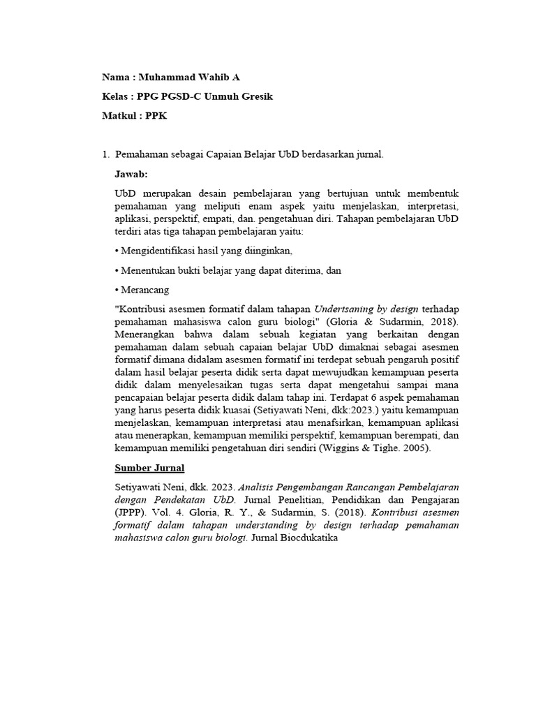 PPG - M Wahib A - T3-Elaborasi Pemahaman | PDF