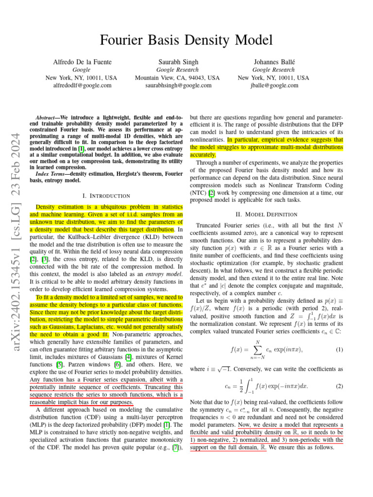 2024-Fourier Basis Density Model | PDF | Normal Distribution ...