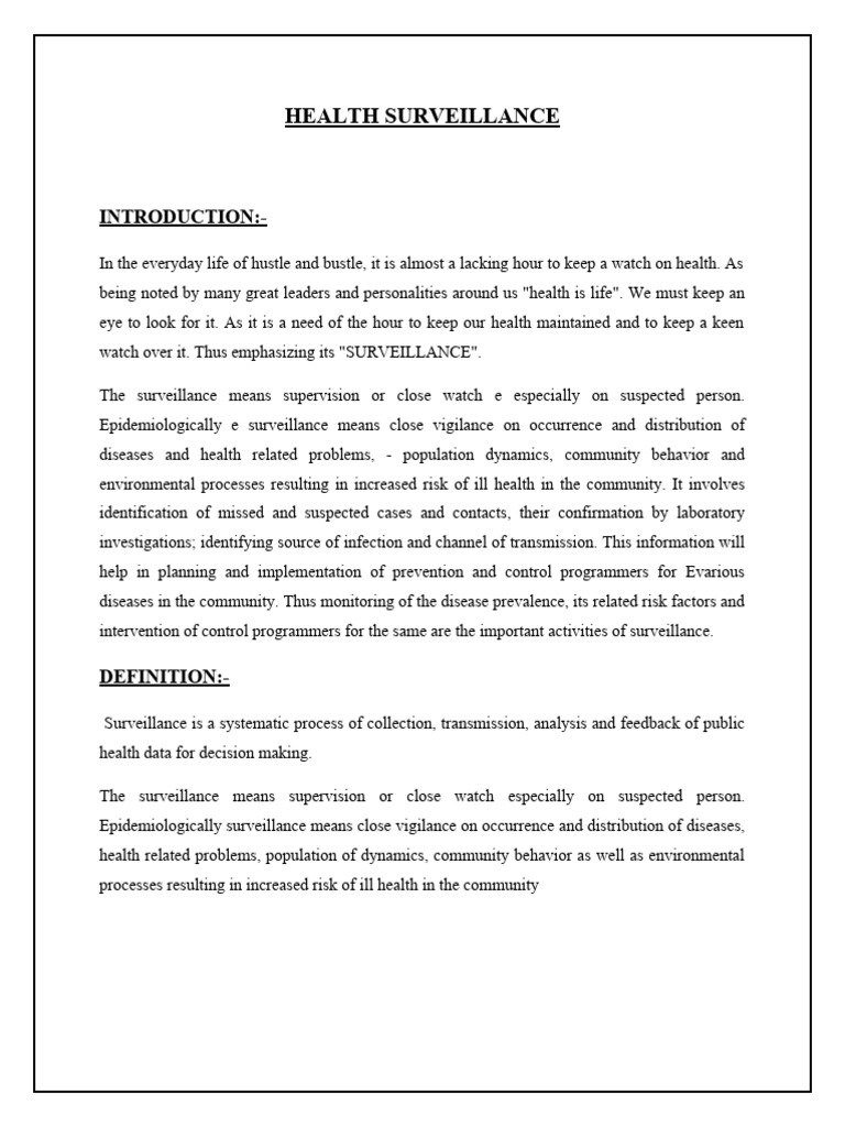 Health Surveillance - Research | Download Free PDF | Health Informatics ...
