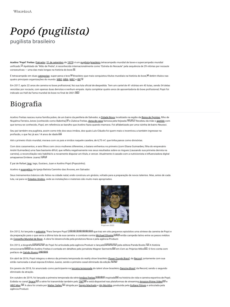 Acelino Popó Freitas (Boxeador, Pugilista) - Wander Dom | PDF