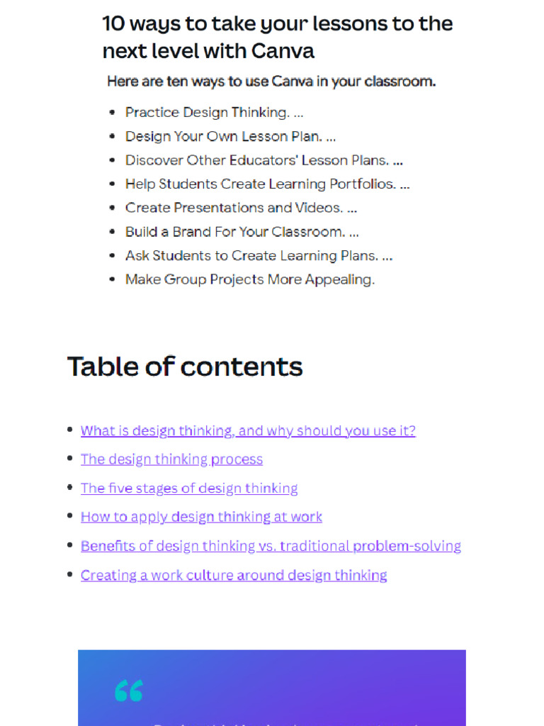 Design Thinking in Education | PDF