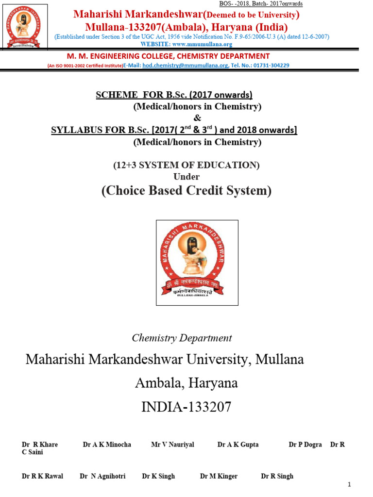 BSC Medical (General & Honours Scheme) | PDF | Chemical Bond | Covalent ...