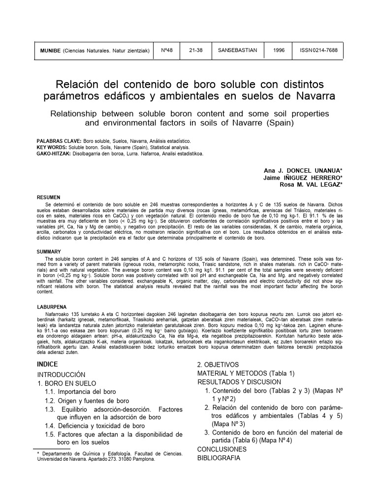 Contenido de Boro | PDF | Ciencias de la Tierra | Materiales