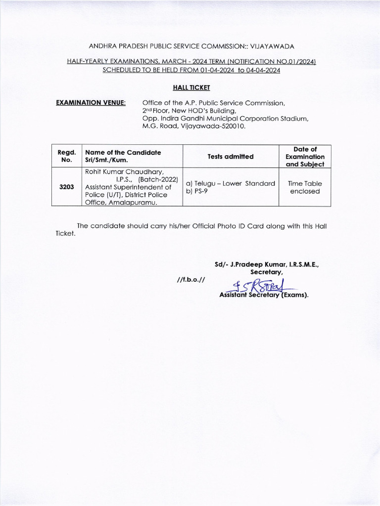 Hall Ticket No.3203 | PDF