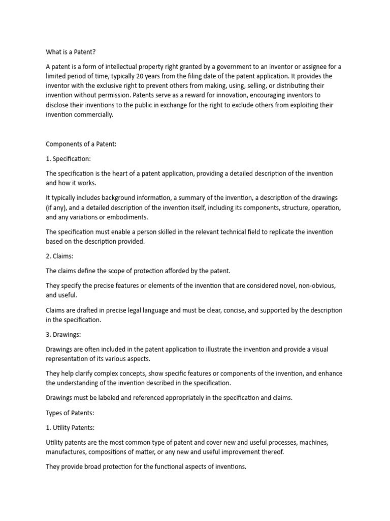 Understanding Patents and Their Rights | PDF | Patent | Glossary Of ...
