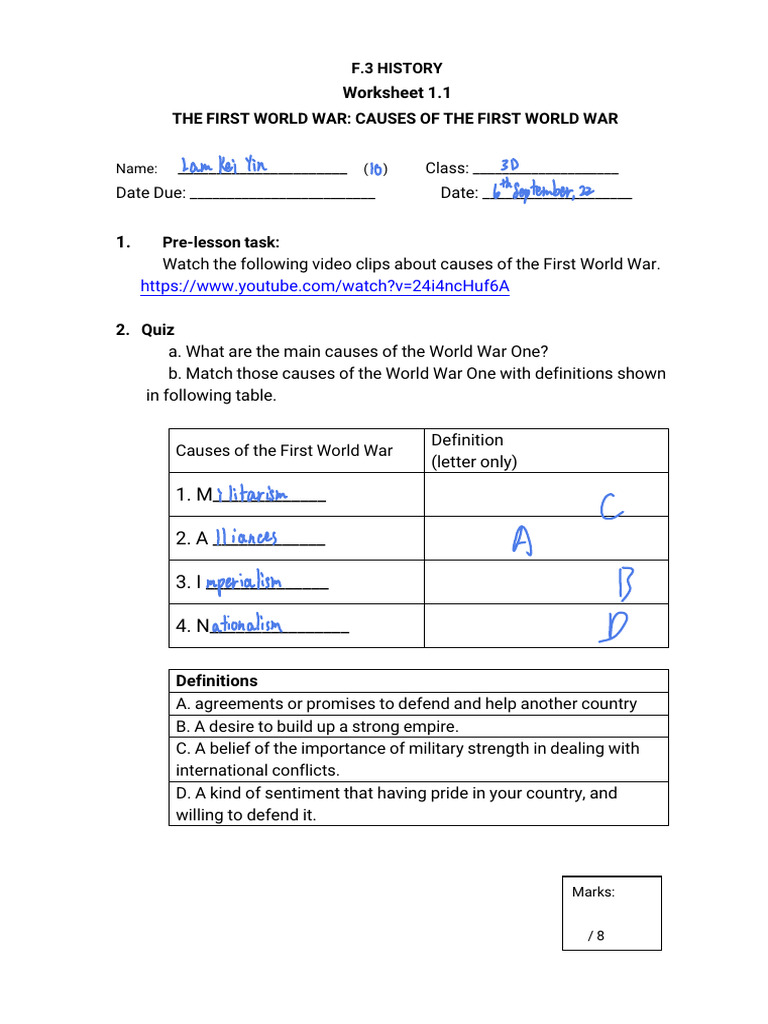 Causes of World War I Explained | PDF