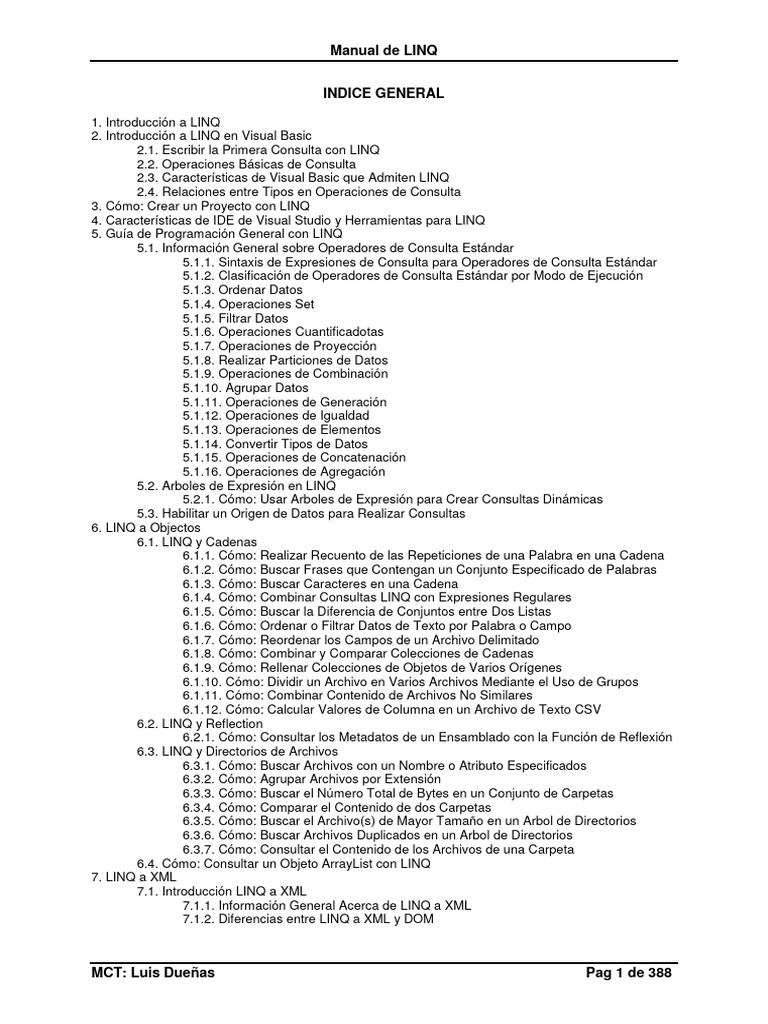 05 Manual de LINQ | PDF | Consulta integrada de idiomas | X camino