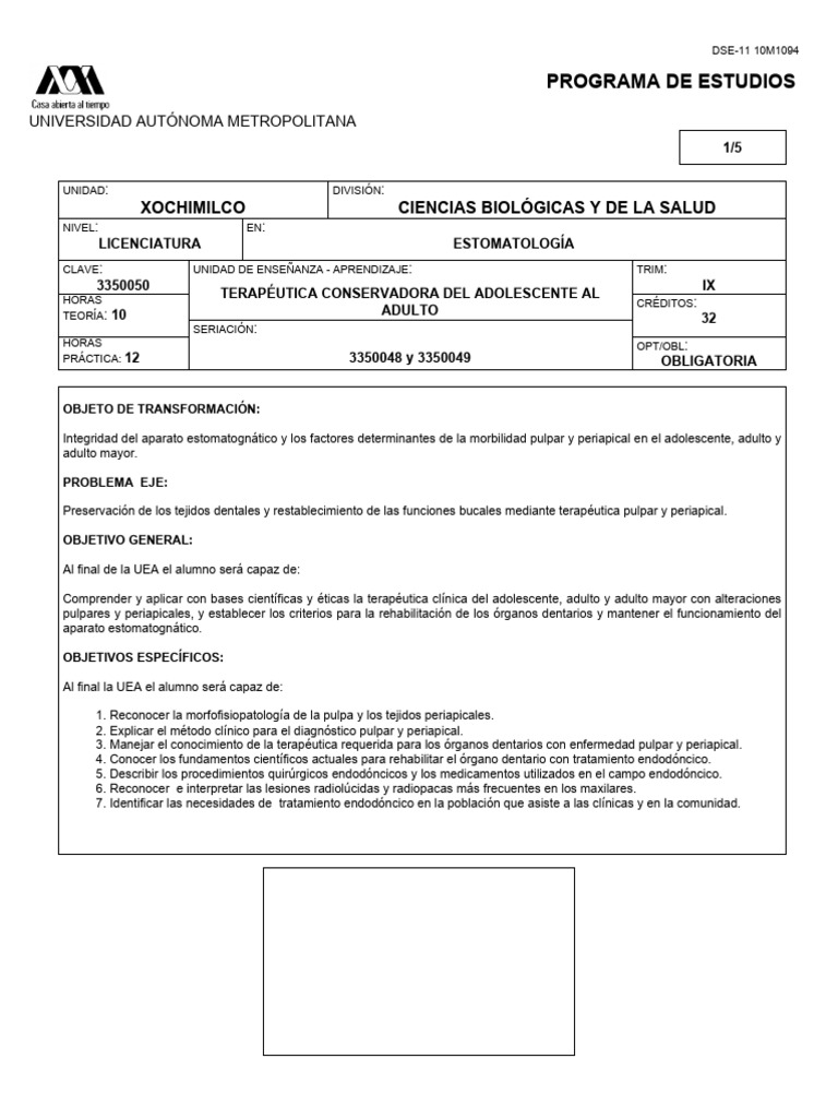 PROGRAMA ACADEMICO 9o | PDF | Evaluación | Odontología