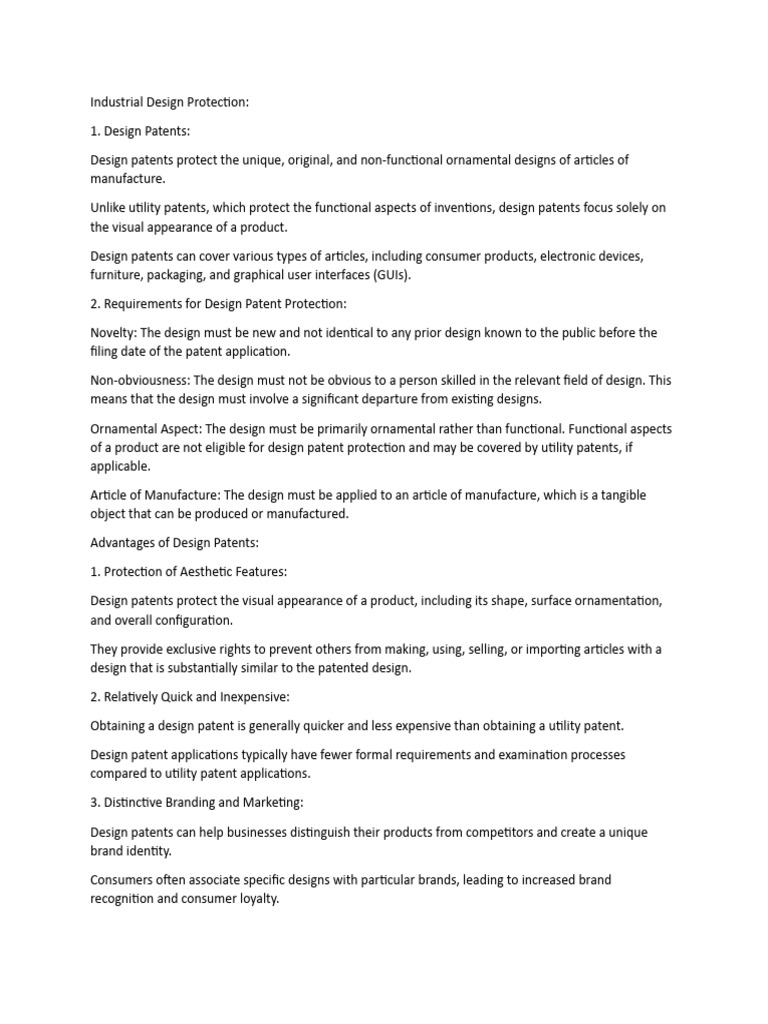 Understanding Design Patent Protection | PDF | Design Patent | Patent