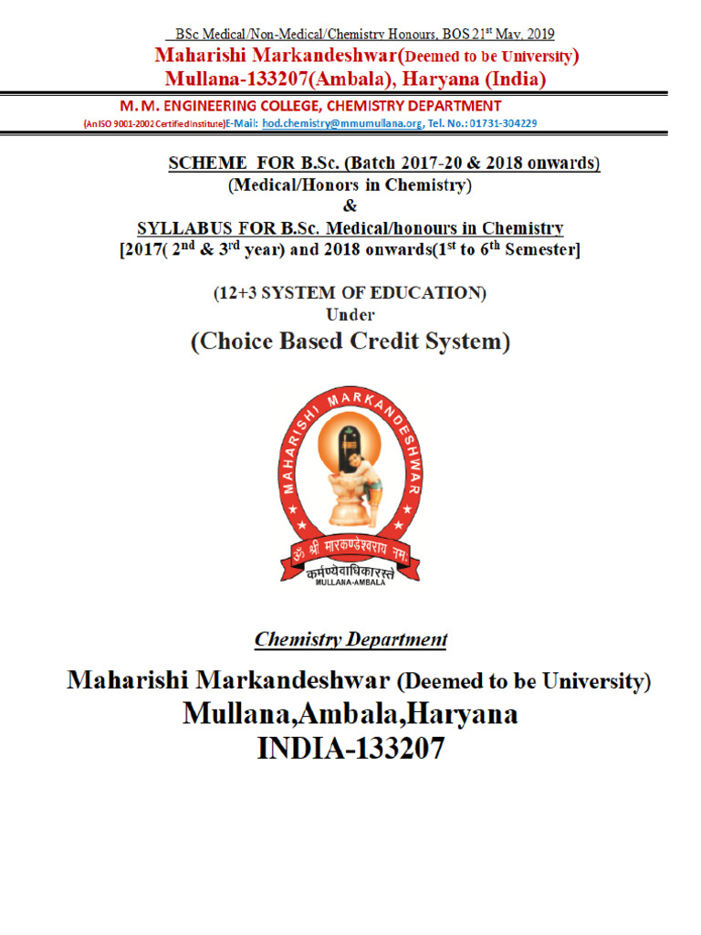 BSC Medical (General & Honours Scheme) - 21-5-19 For 2017 Batch Full | PDF
