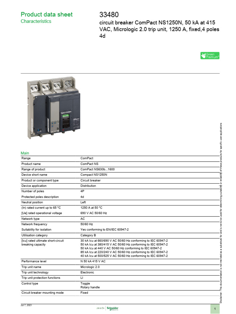 ComPact NS 33480 | PDF | Alternating Current | Electrical Engineering