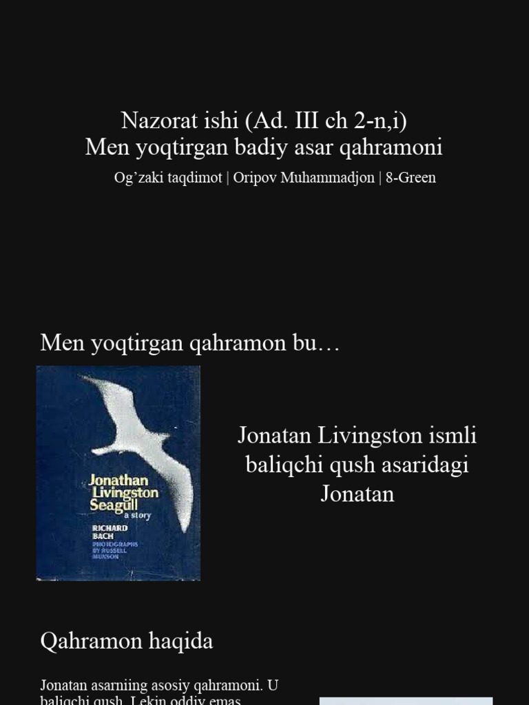Men Yoqtirgan Qahramon | PDF | General Fiction