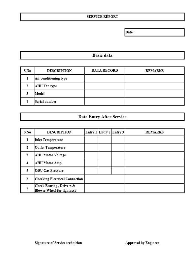 AHU Service Report | PDF