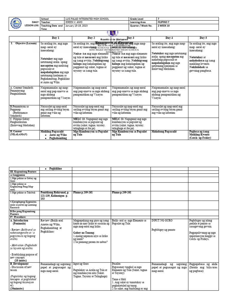 Sample-DLL-Catch-Up-Friday | PDF
