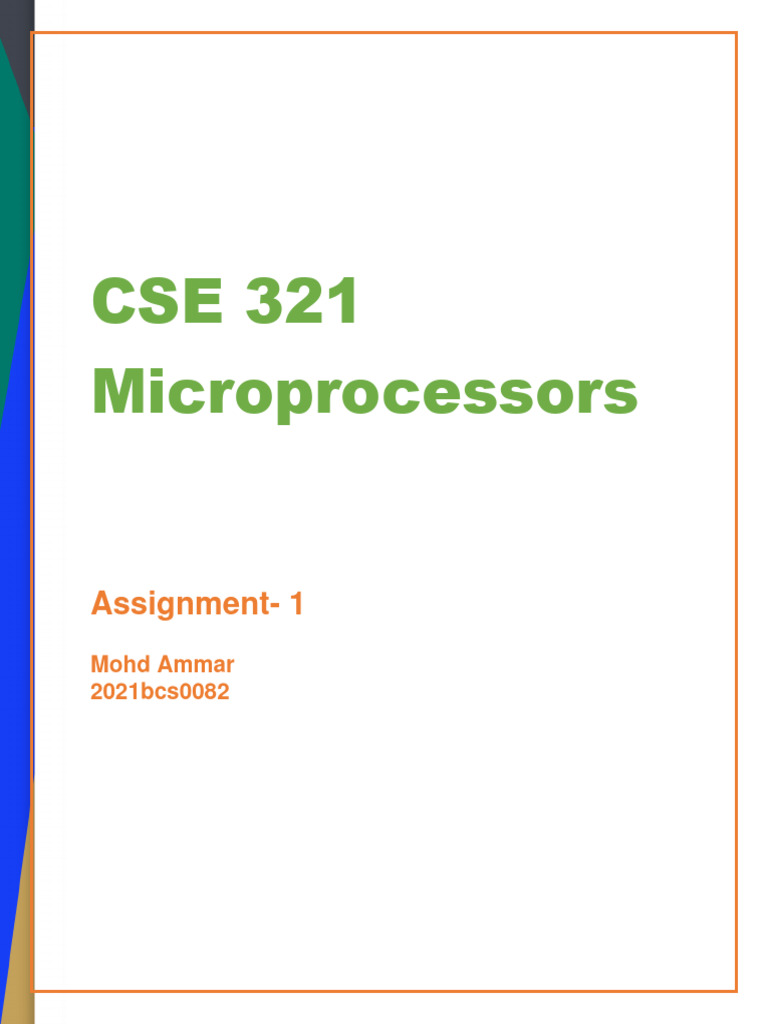 Assignment 1 | PDF | Central Processing Unit | Input/Output