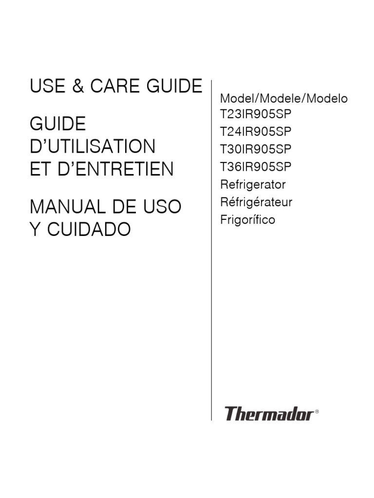 Use & Care Guide Guide D'Utilisation Et D'Entretien Manual de Uso Y Cuidado | PDF | Ac Power ...
