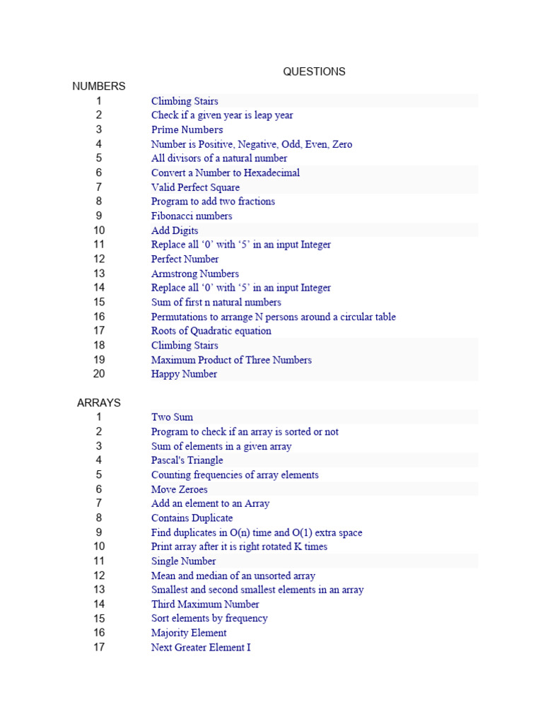 TCS NQT - Coding Sheet by Arsh (1) | PDF | Numbers | String (Computer Science)