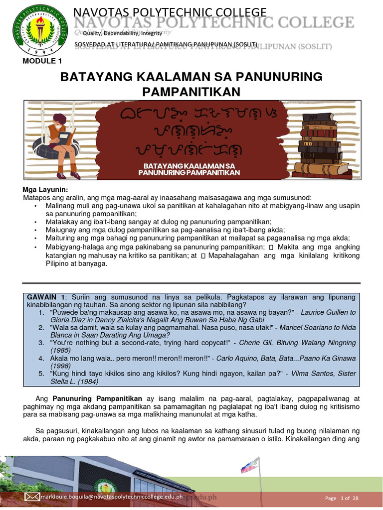 Soslit Module 1 | PDF