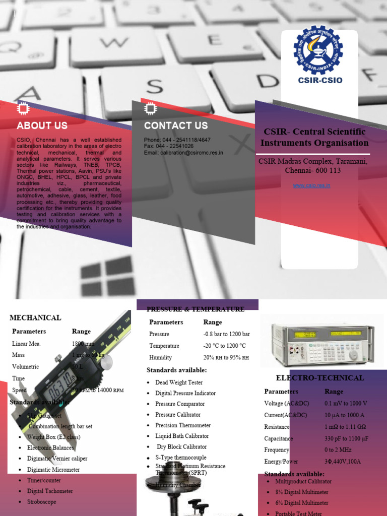 Calib Brochure 18-01-2021 | PDF | Electrical Resistance And Conductance | Calibration